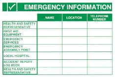 Emergency Information Poster / Board